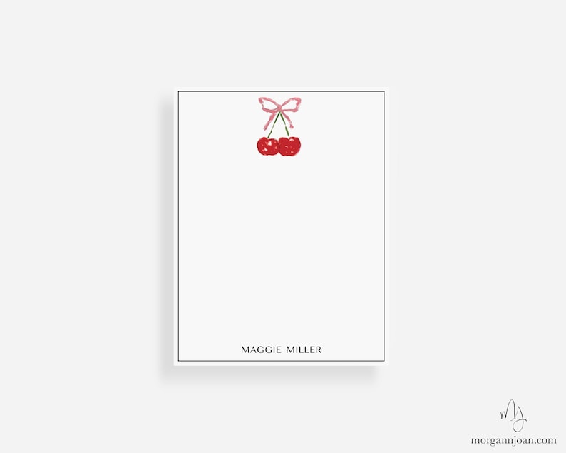 Cherry Notepads Cherry Custom Notepad Fruit Grocery List Memo Pad Cute ...