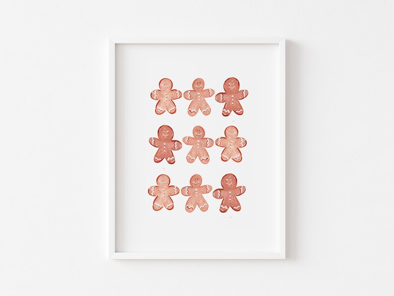 Gingerbread Men Art Print | Christmas Art Prints | Holiday Wall Decor ...