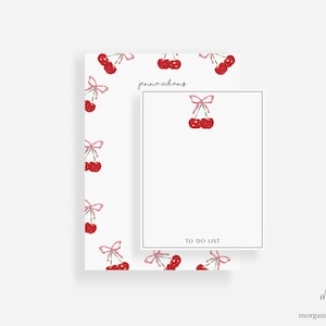 Cherry Notepads | Cherry Custom Notepad | Fruit Grocery List | Memo Pad ...