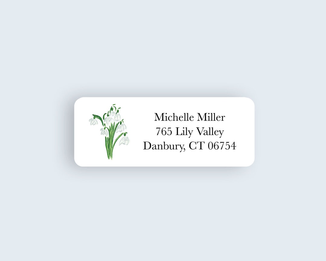 Personalized Lily of the Valley Return Address Labels – Custom Floral ...