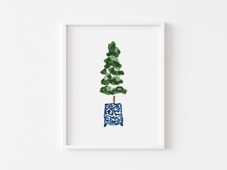Watercolor Topiary Art Print Topiary Art Prints Preppy Wall Decor ...