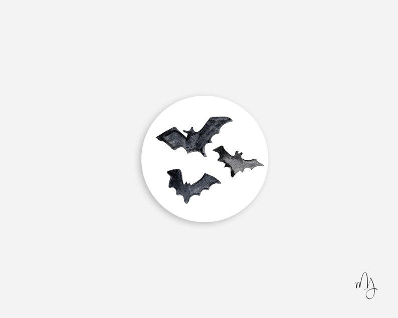 Bat Round Sticker Halloween Stickers Fall Envelope Seal Sticker Round ...
