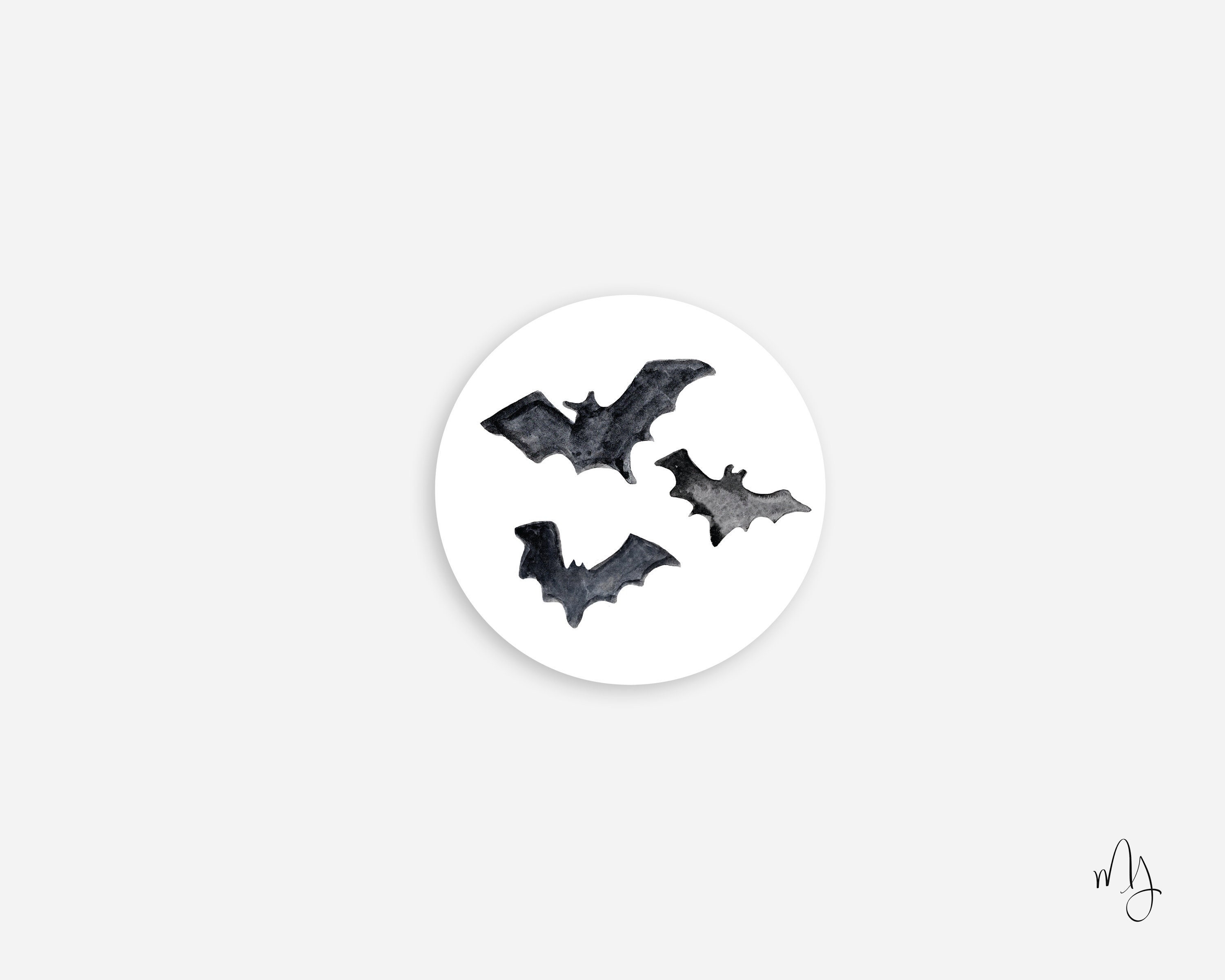 Bat Round Sticker Halloween Stickers Fall Envelope Seal Sticker Round ...