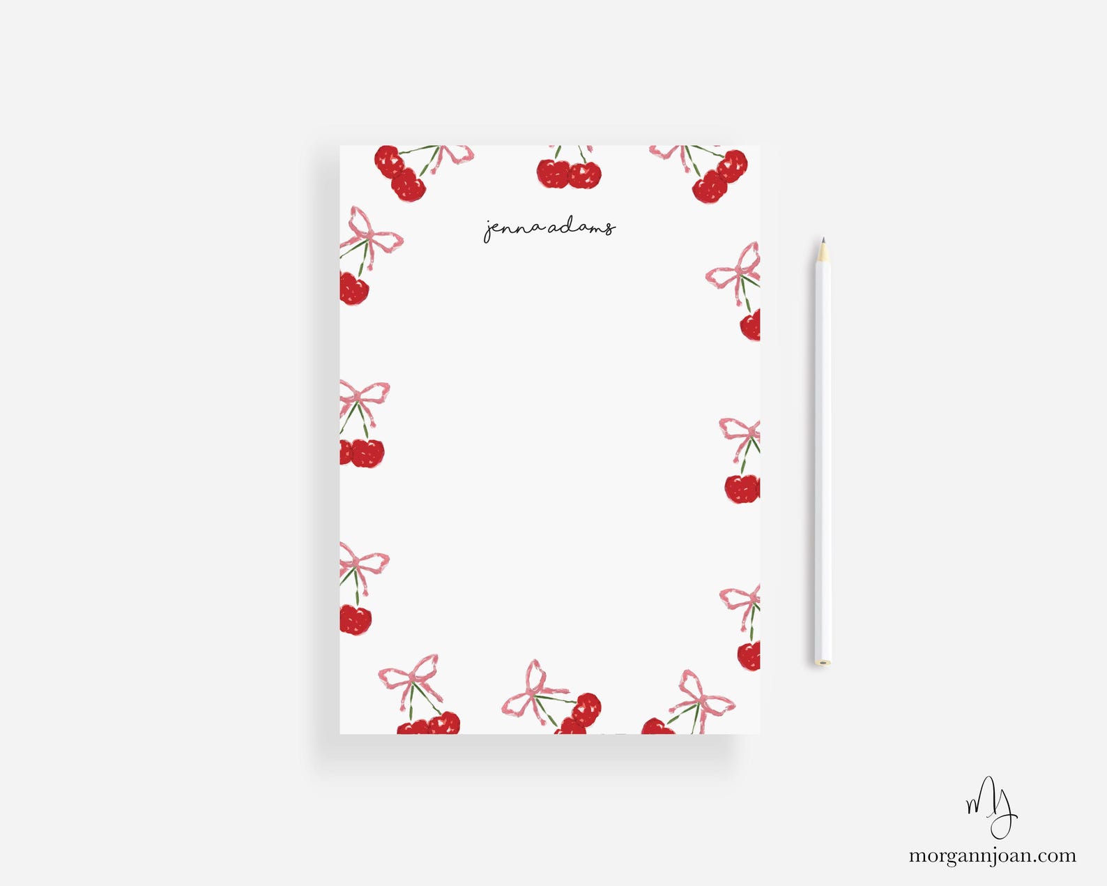 Cherry Notepads Cherry Custom Notepad Fruit Grocery List Memo Pad Cute ...