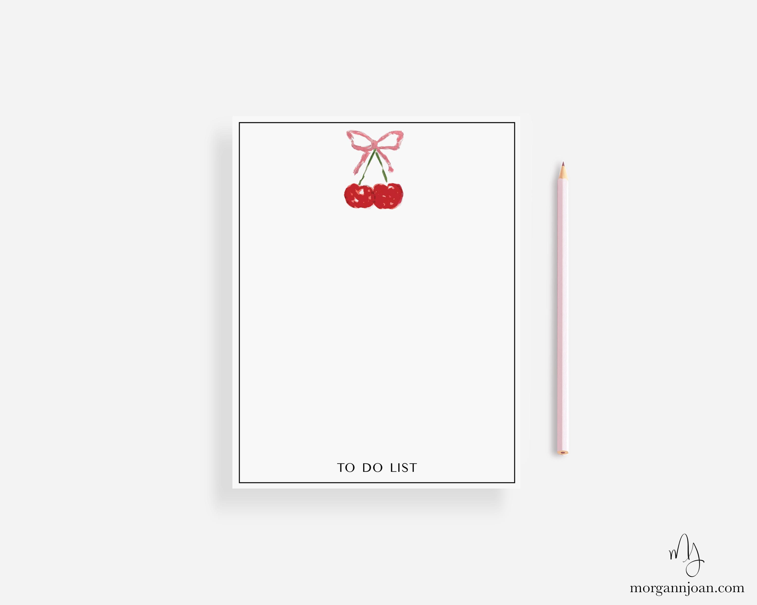 Cherry Notepads Cherry Custom Notepad Fruit Grocery List Memo Pad Cute ...