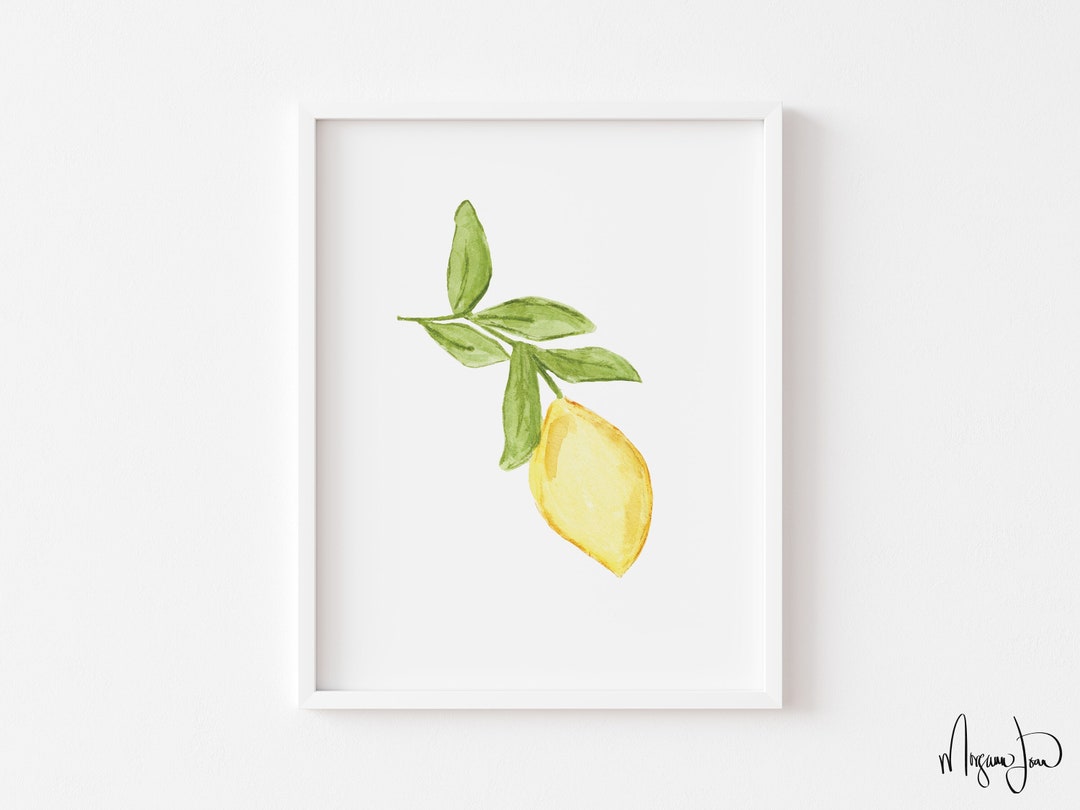 Watercolor Lemon Art Print Kitchen Art Print Lemon Print Citrus Fruit ...