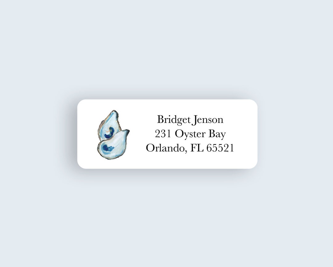 Personalized Oyster Watercolor Return Address Labels – Custom Coastal ...