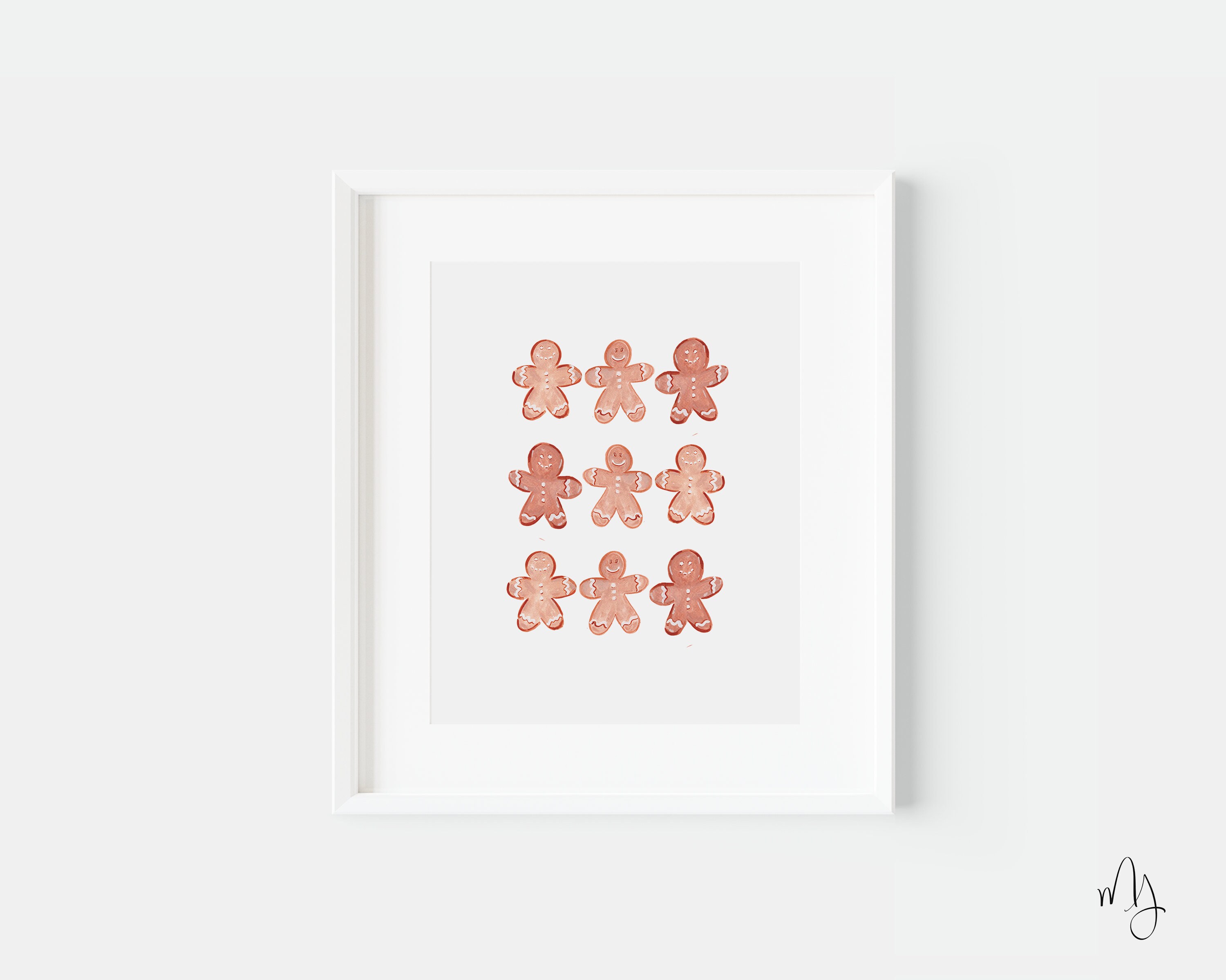 Gingerbread Men Art Print | Christmas Art Prints | Holiday Wall Decor ...