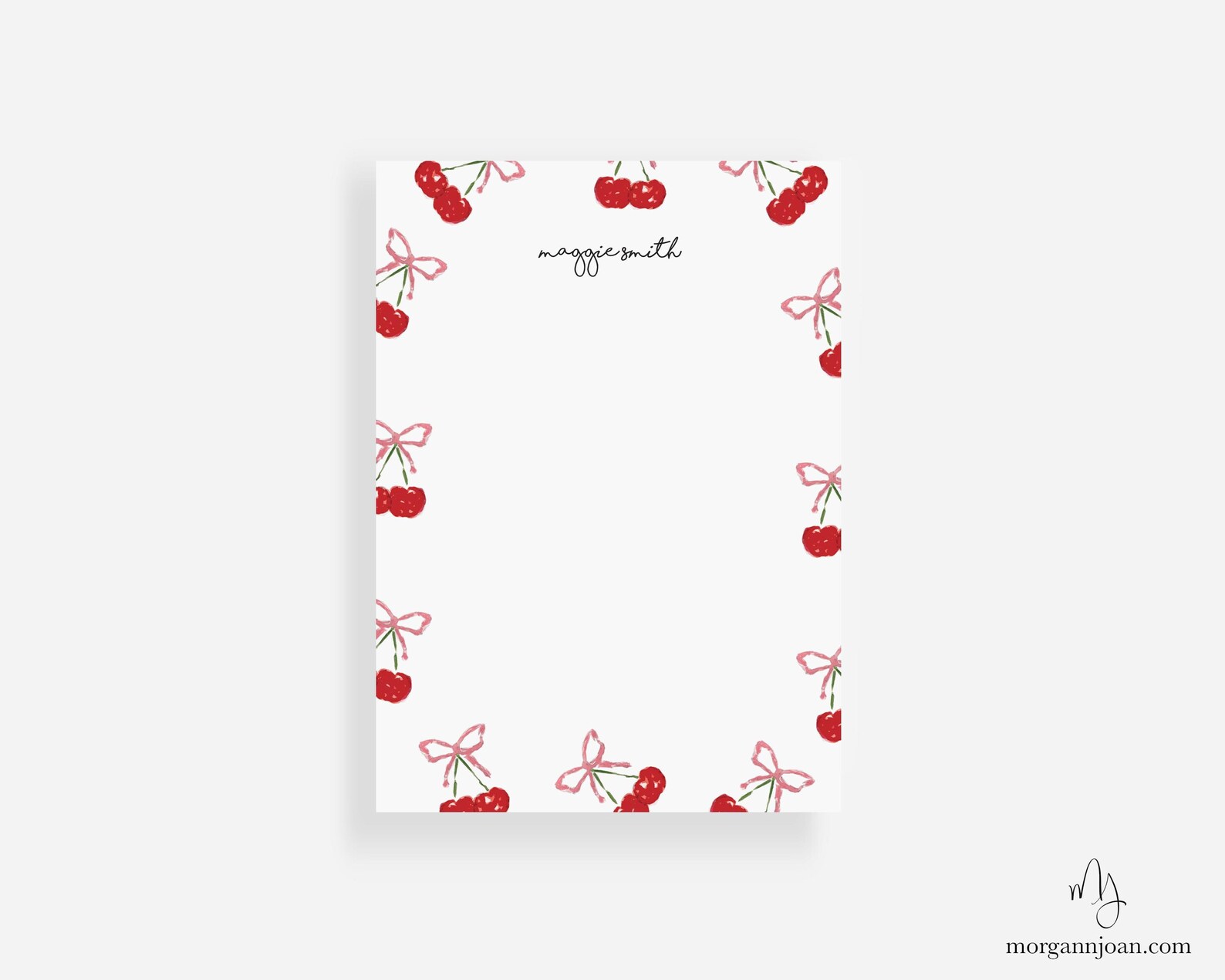 Cherry Notepads Cherry Custom Notepad Fruit Grocery List Memo Pad Cute ...