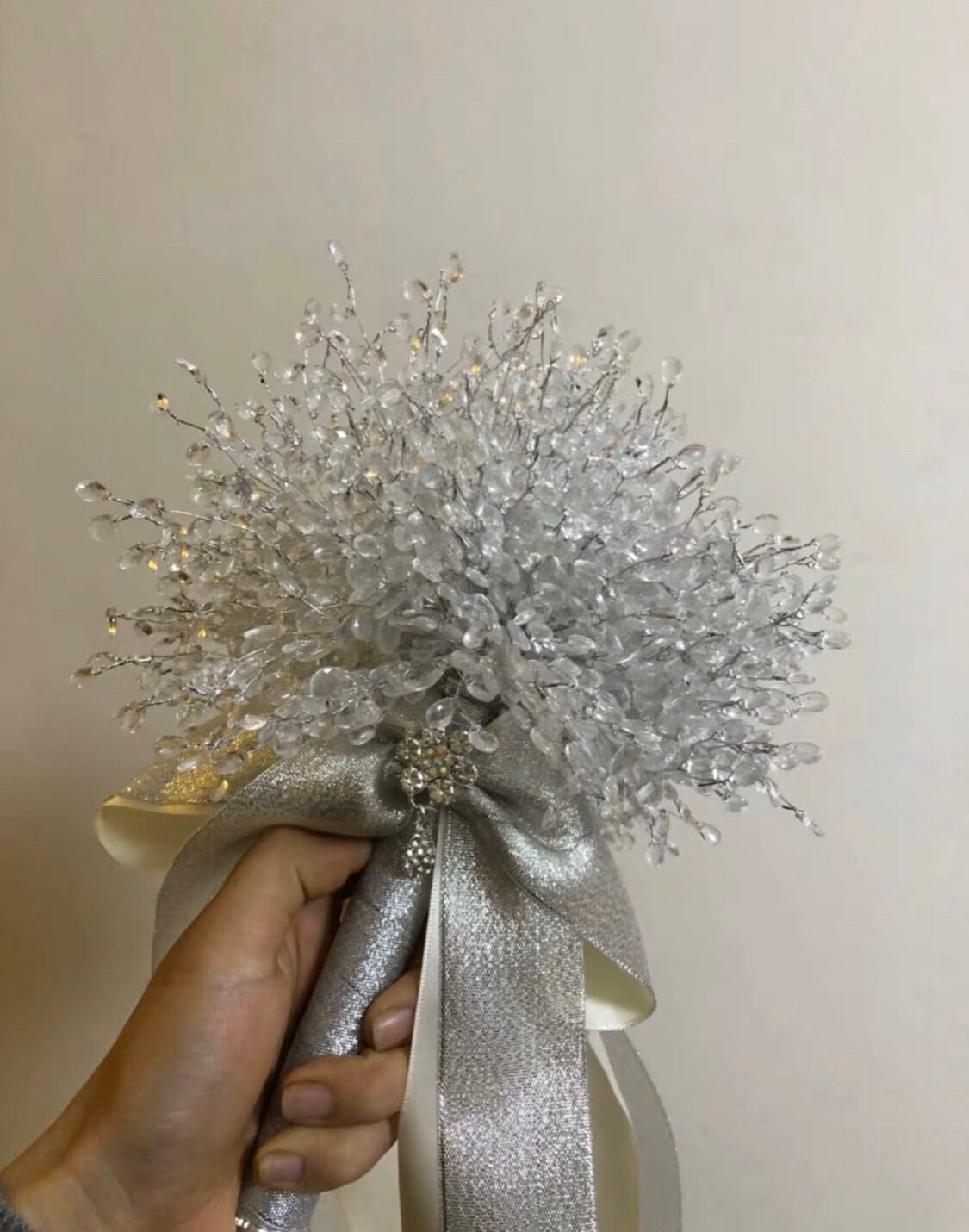 Crystal Bouquet Bridal Bridesmaid Bouquet Rustic Wedding | Etsy