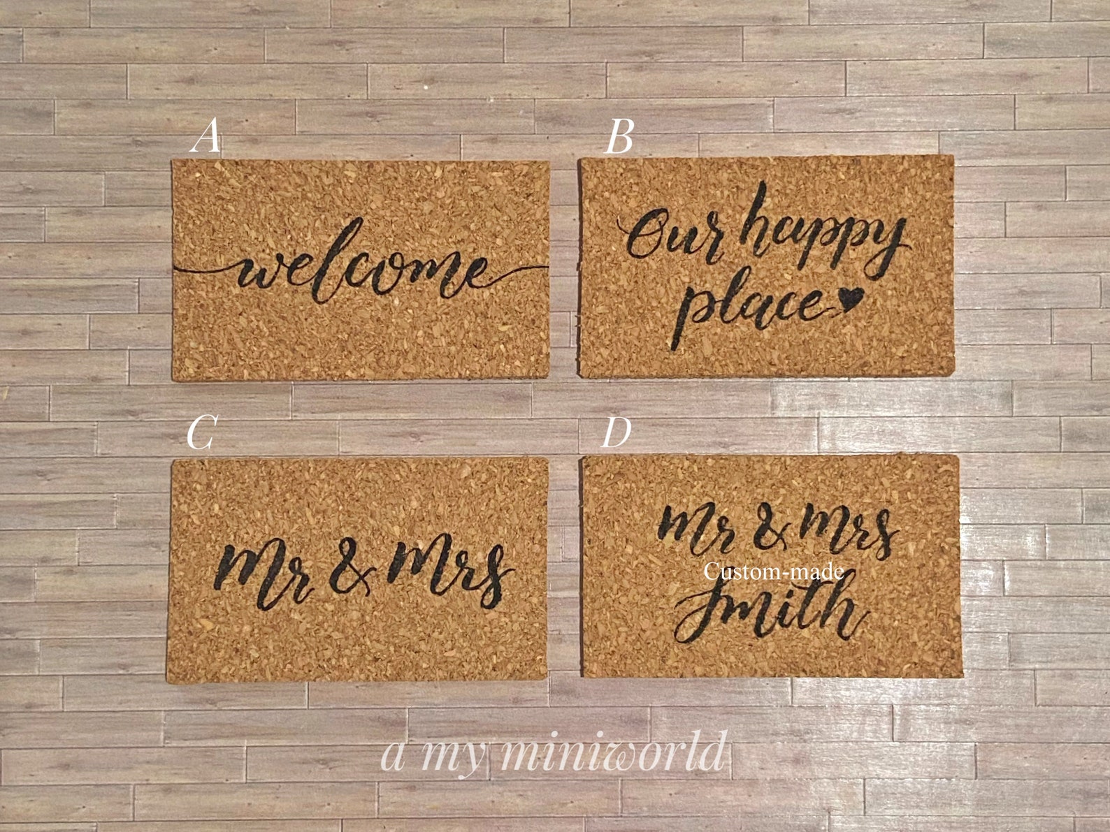 Dollhouse | 1:12 Miniature Wording Doormat (3 Styles) - Etsy