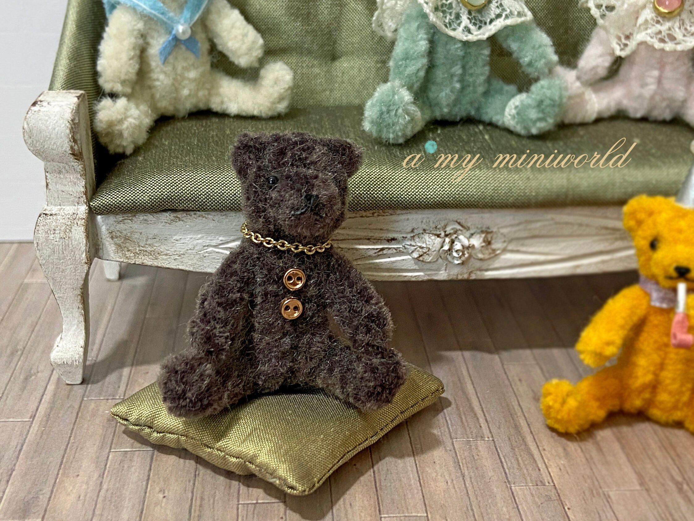 Dollhouse Teddy Bear 6 Styles Furry Wire Animal - Etsy