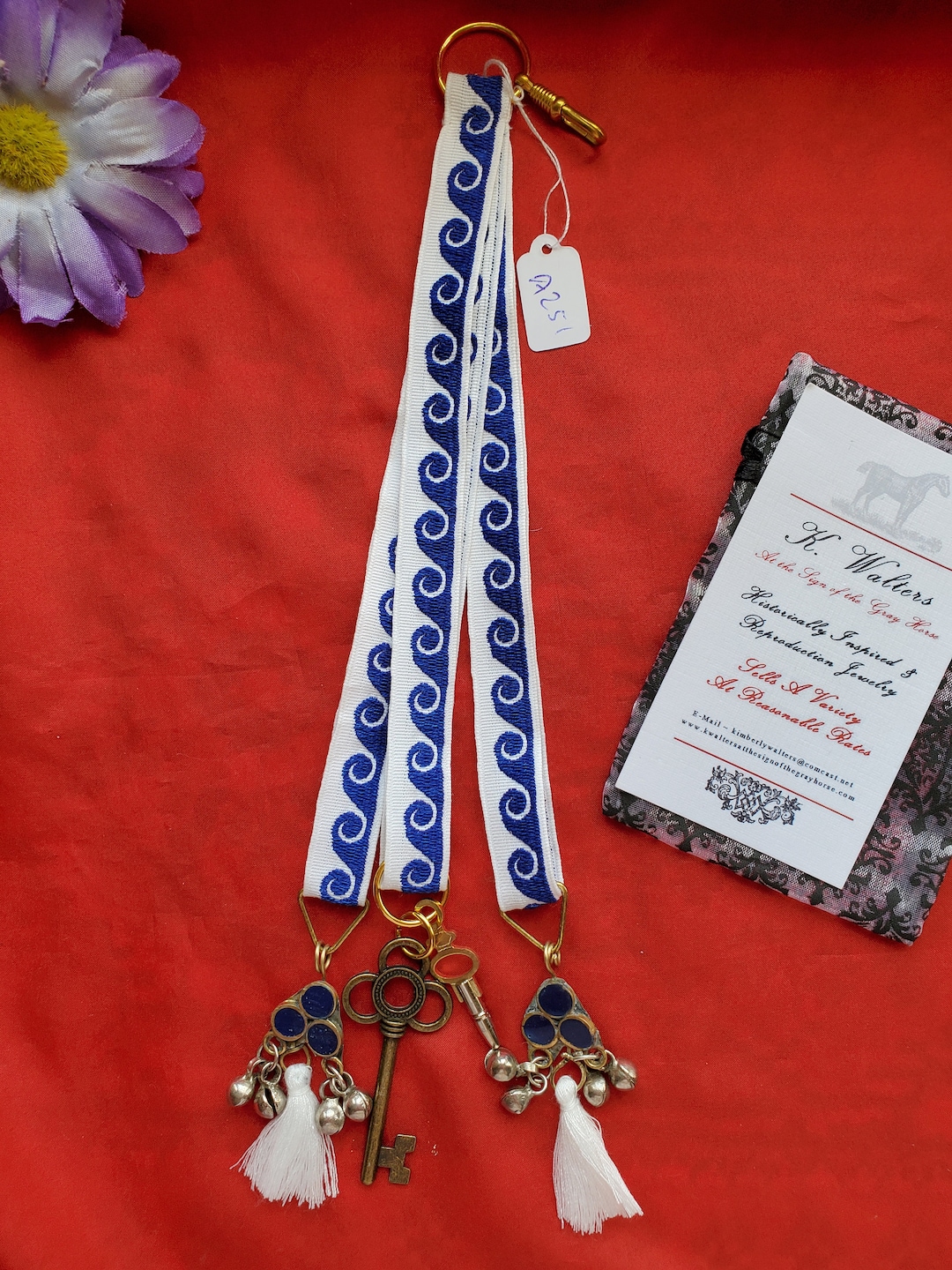 MWC-0027 - A Style Black Ribbon Georgian Watch Strings, Watch Fobs ...