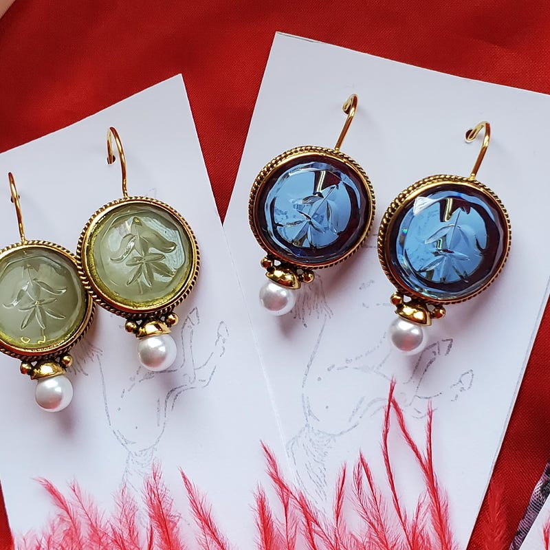 Intaglio Earrings - Etsy