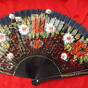 F-0002 Wooden Hand Painted Hand Fan Georgian Fan Regency | Etsy