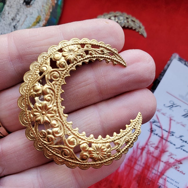 Silver Moon Brooch - Etsy