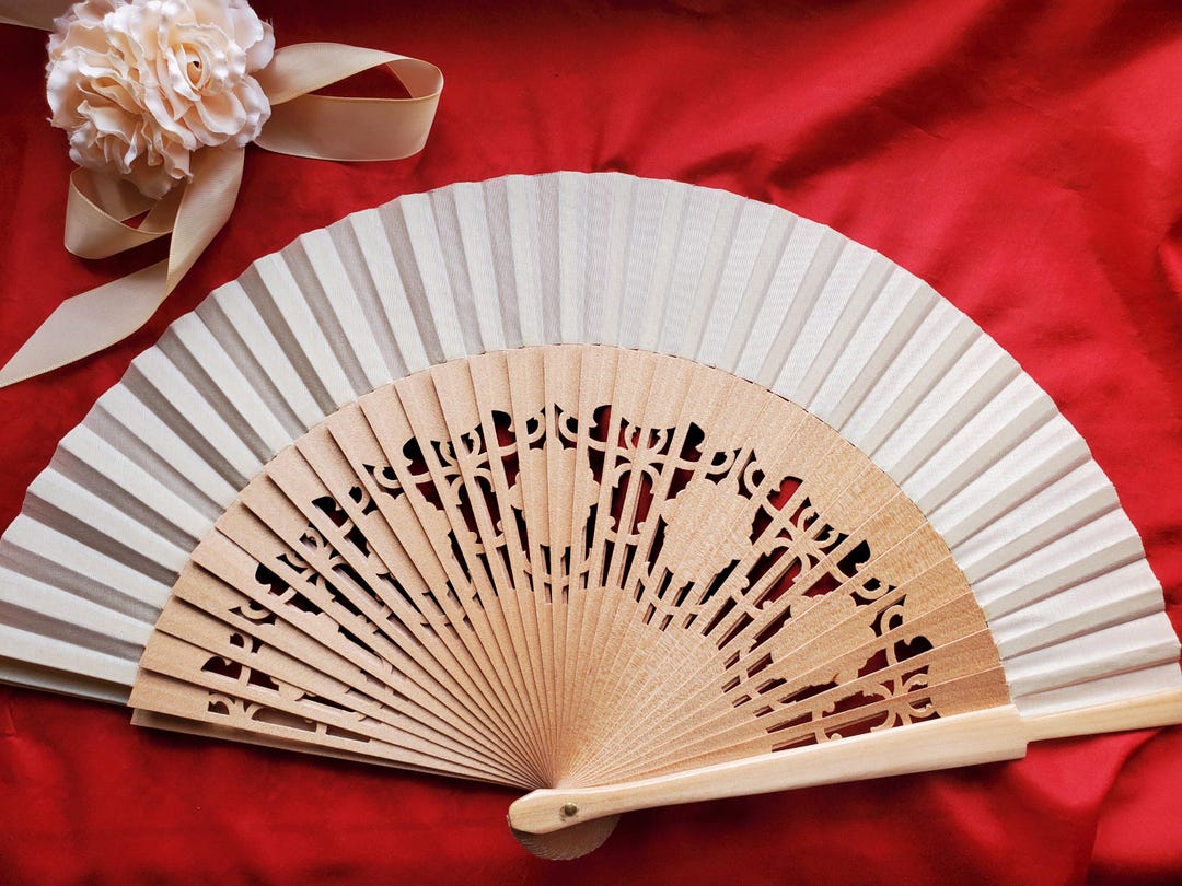 F-0008 - Wooden Style Hand Painted Fan - Georgian Fan, Regency Fan ...