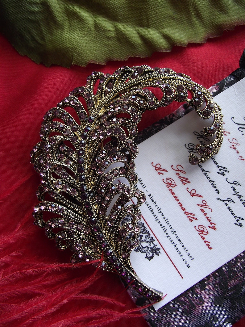Item BR-0029 - Rhinestone Aigrette Brooch - Hair Jewelry, Georgian ...