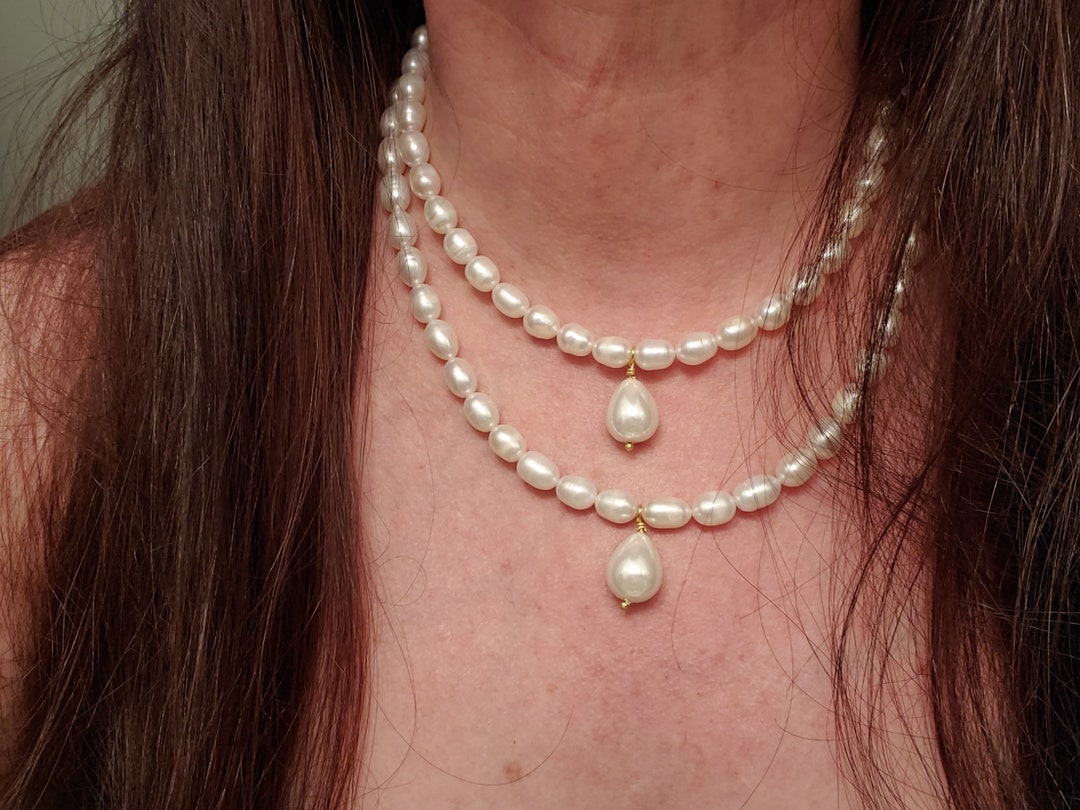 N-0096A - Mrs. Gavin Lawson Style White Cultured Rice Pearl With South ...