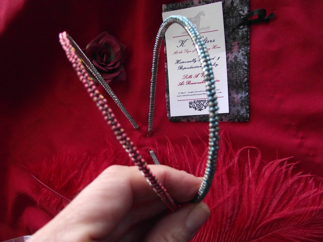 HA-0038 - Red Seed Pearl Bandeau or Headband - Regency Headband, Ballet ...