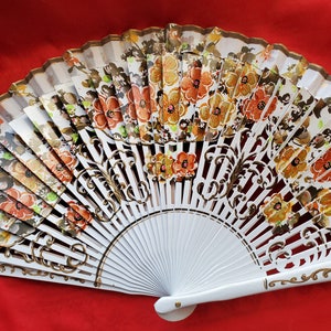 F-0002 Wooden Hand Painted Hand Fan Georgian Fan Regency | Etsy