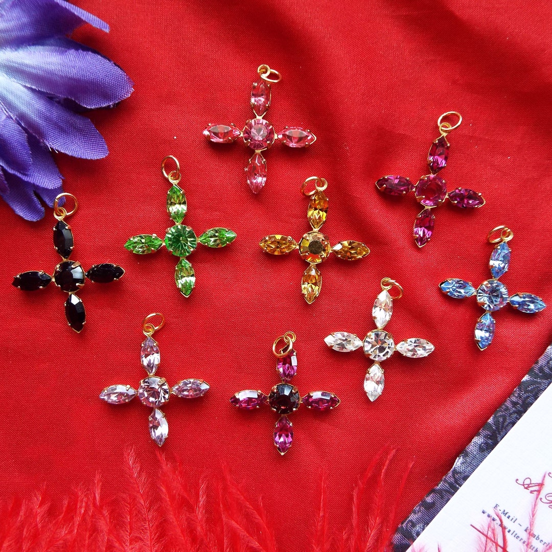 PE-0072S - Jane Austen Cross in Various Colors - Swarovski Crystals ...