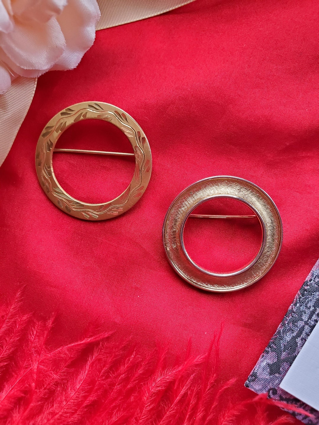 BR-0032 Circle Brooch Shirt Brooch, Georgian Shirt Brooch, Infinity ...