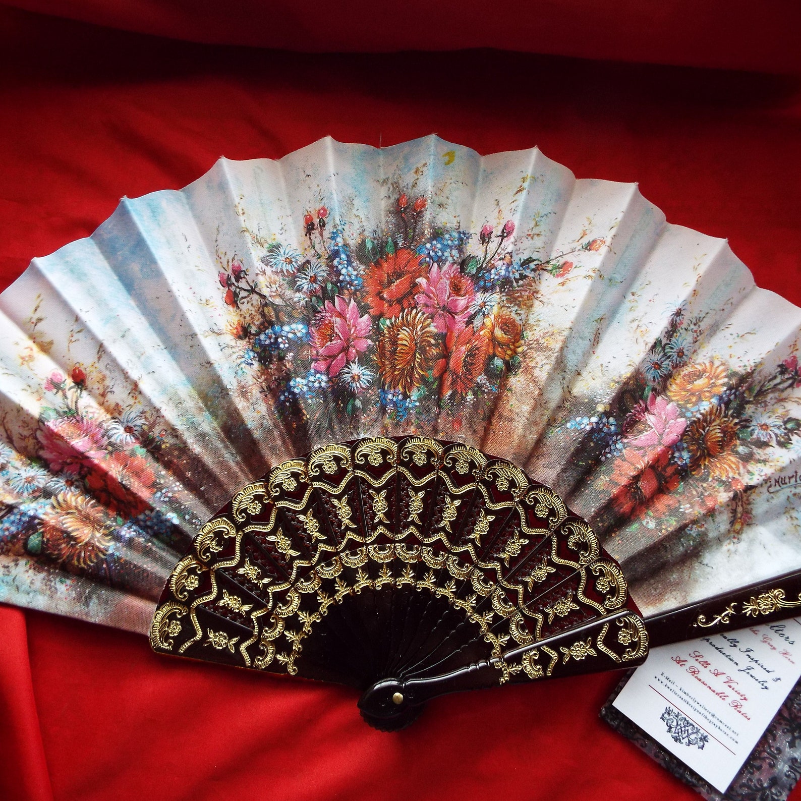F-0005B Silk Screen Hand Fan Georgian Fan Regency Fan - Etsy Australia