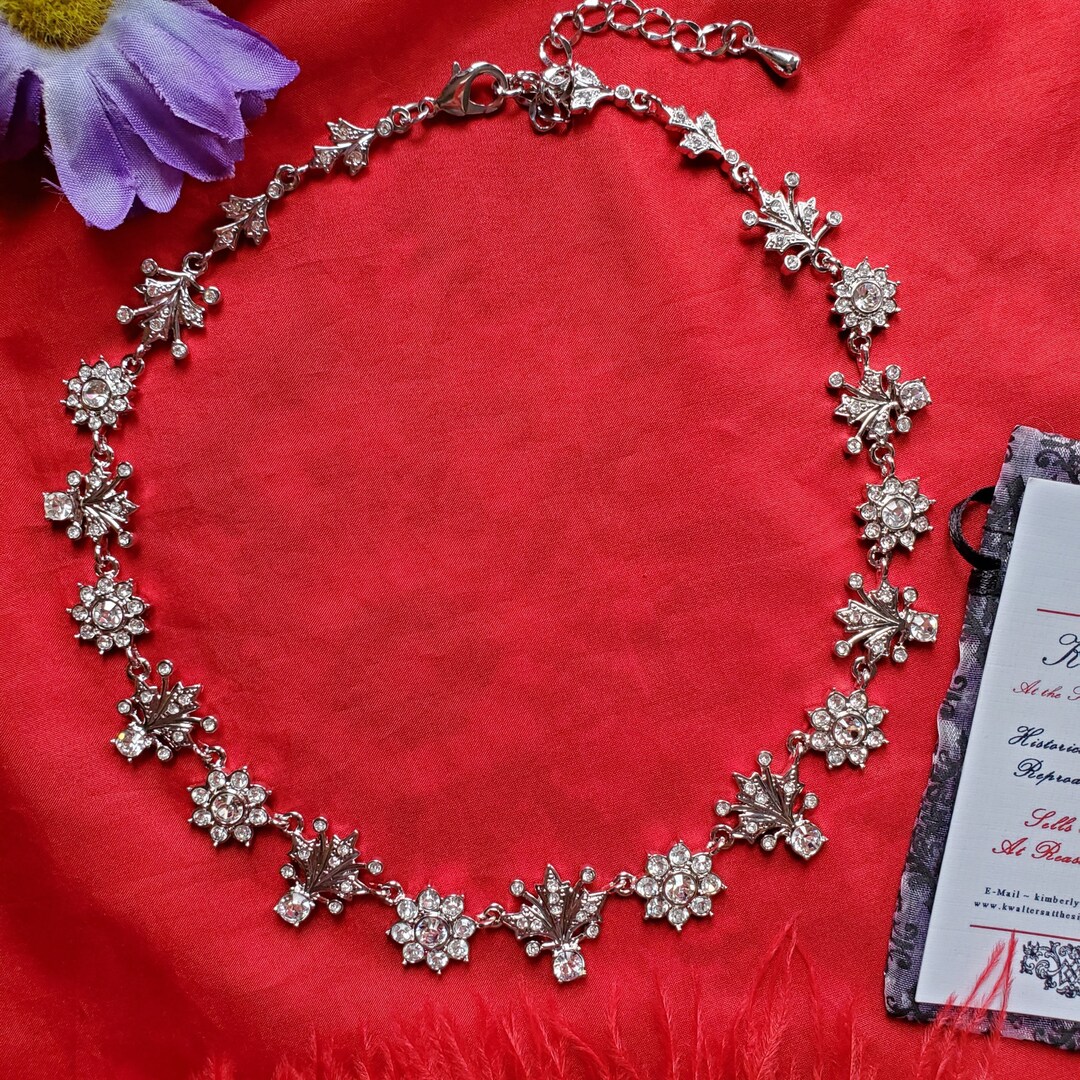 N-0162T Tiffany Reproduction Collet Necklace Debutante, Regency, Art ...