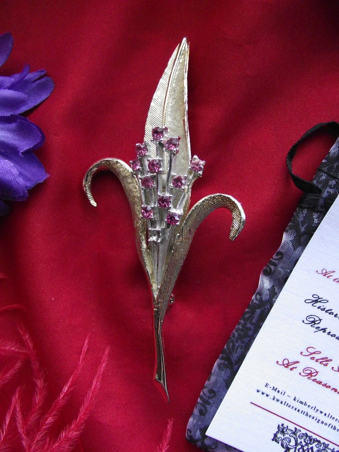 Item BR-0069 Vintage Gold Aigrette Brooch Georgian Aigrette, Regency ...