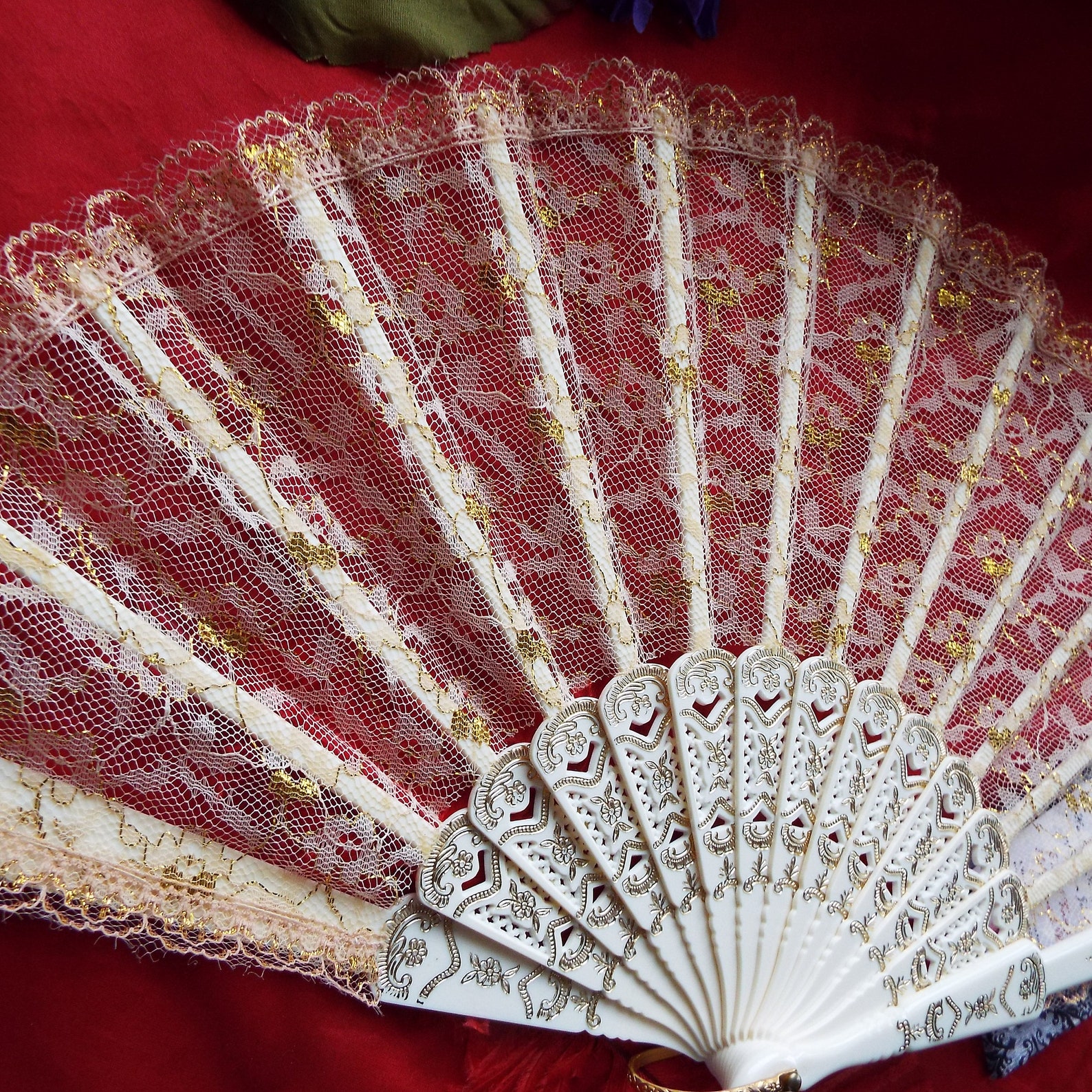 F-0005B Silk Screen Hand Fan Georgian Fan Regency Fan - Etsy Australia