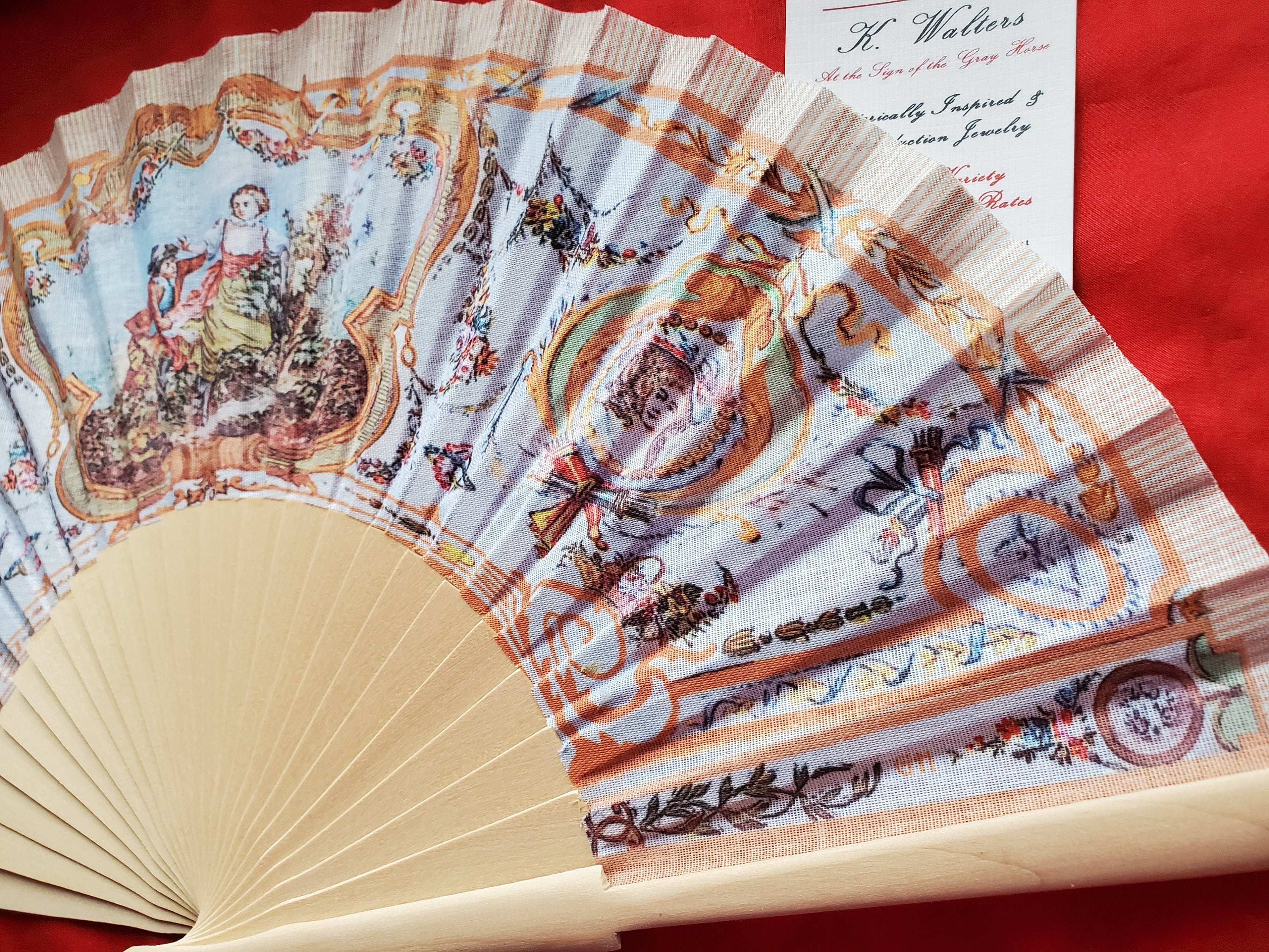 F-0010 Georgian Hand Fan Georgian Fan Regency Fan - Etsy