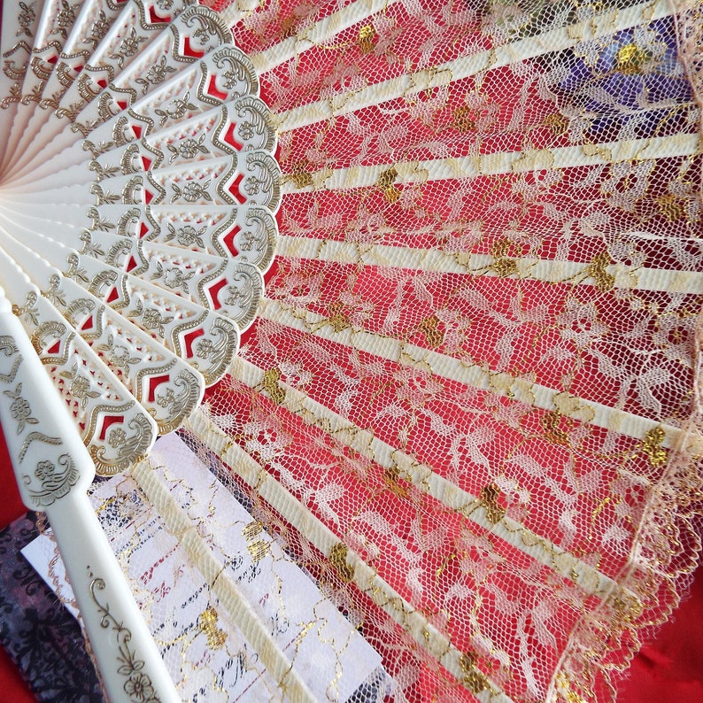 F-0005B Silk Screen Hand Fan Georgian Fan Regency Fan | Etsy