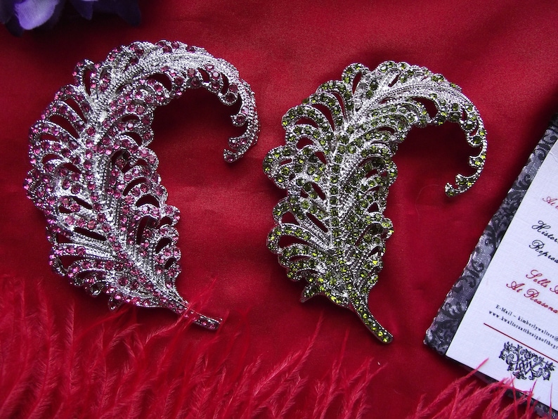 Item BR-0029 - Rhinestone Aigrette Brooch - Hair Jewelry, Georgian ...