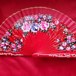 F-0004 - Wooden Hand Painted Hand Fan - Georgian Fan, Regency Fan ...