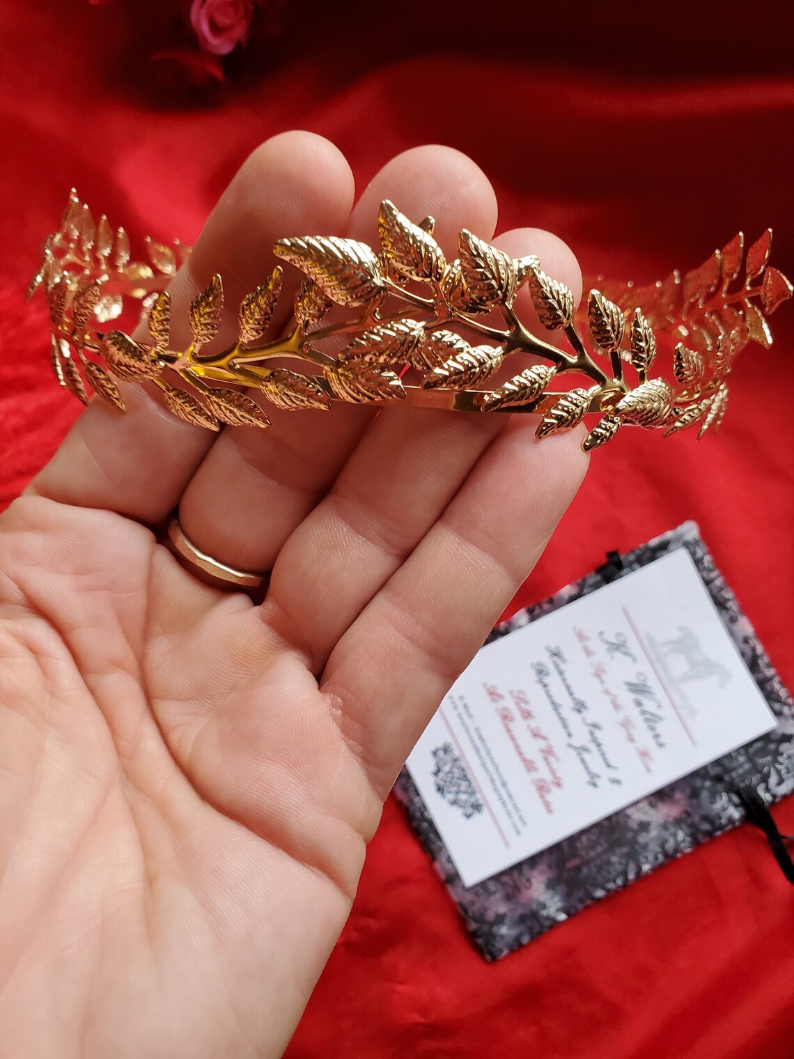 T-0022D - Vintage Small Leaves Neoclassical Regency Tiara, Georgian ...