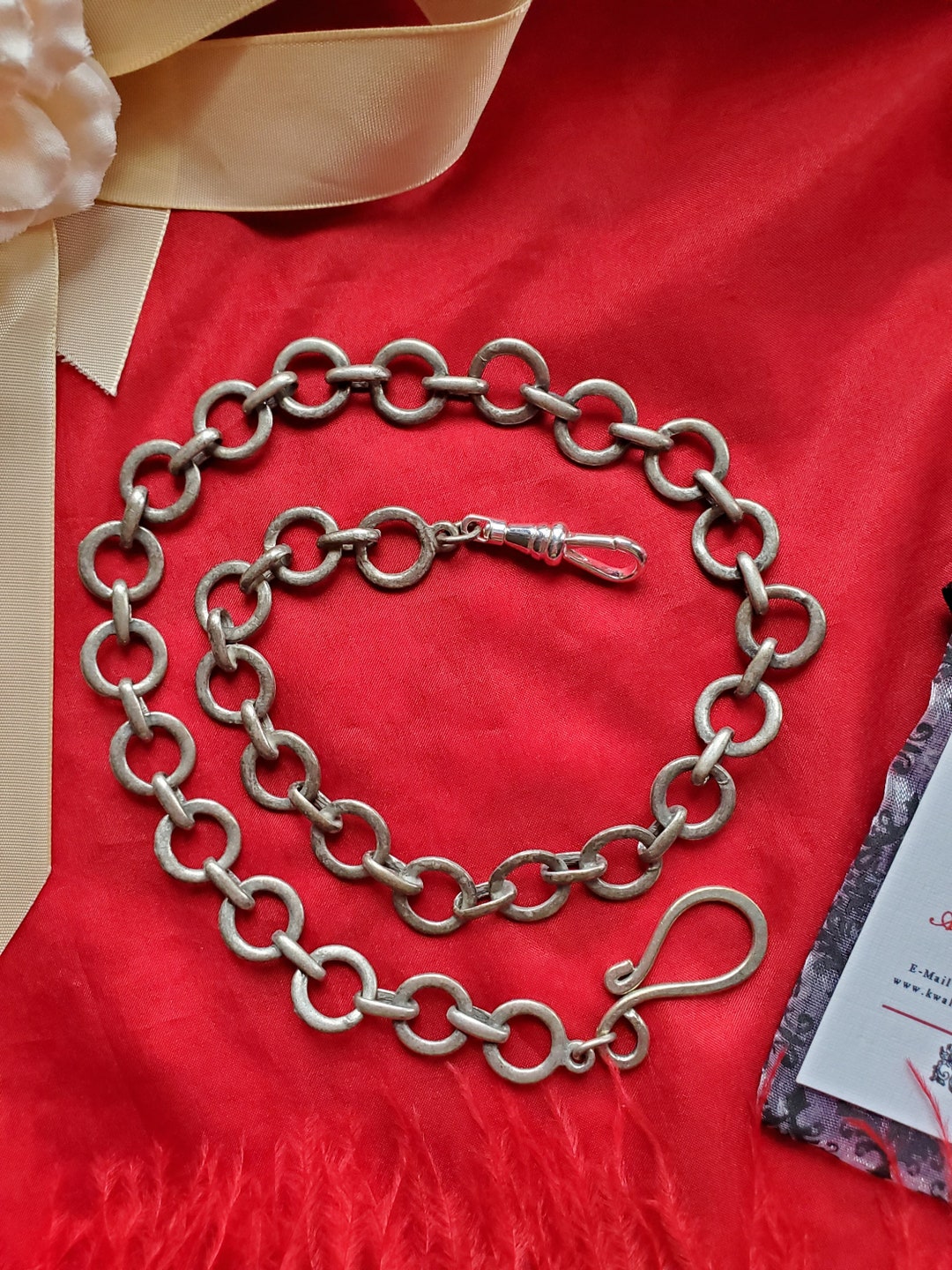 C-0003 - Vintage Style Watch Chain, Reenactor Watch Chain, Pocket Watch ...