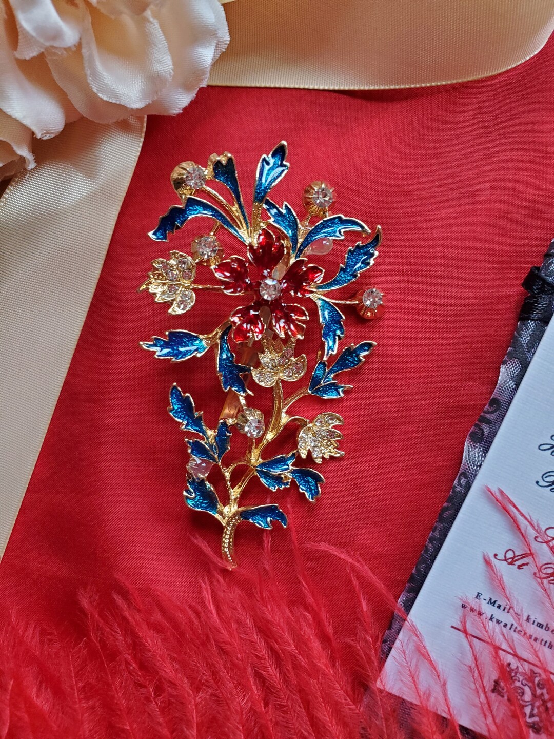 BR-0153 - Georgian Floral Brooch - Hair Spring, Brooch, Hat Brooch ...