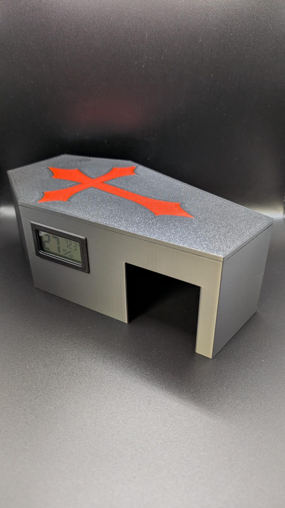 3D Printed Coffin Humid Reptile Hide W/ Temp & Humidity Gauge | Reptile ...