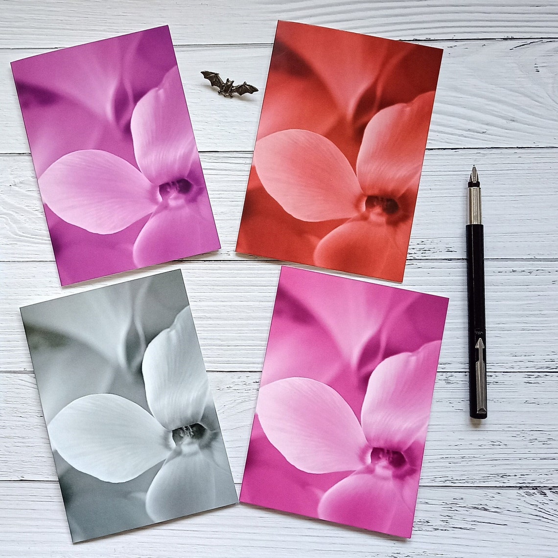 Pink Flower Greeting Card Cyclamen Photo Notelet - Etsy