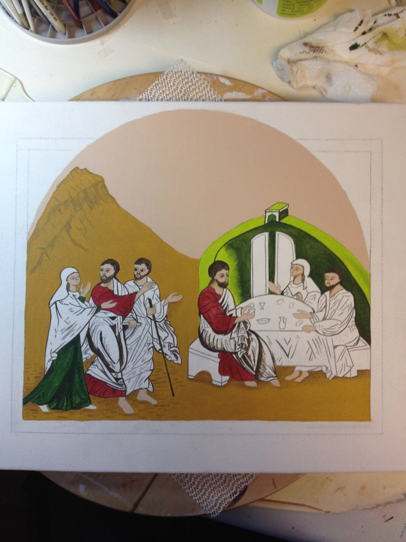 The Road to Emmaus Original ICON - Etsy