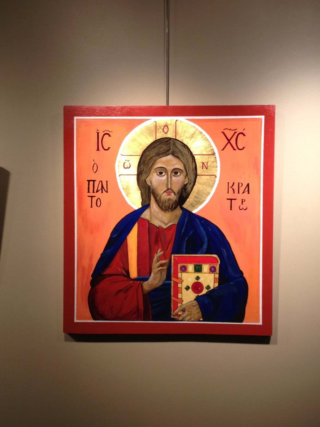 Jesus Christ Pantocrator LARGE Original ICON - Etsy Ireland