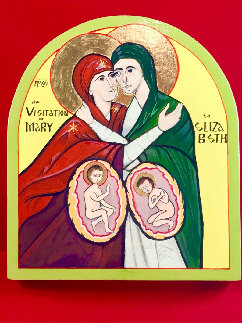 Visitation of Mary to Elizabeth - ICON CARD - Etsy