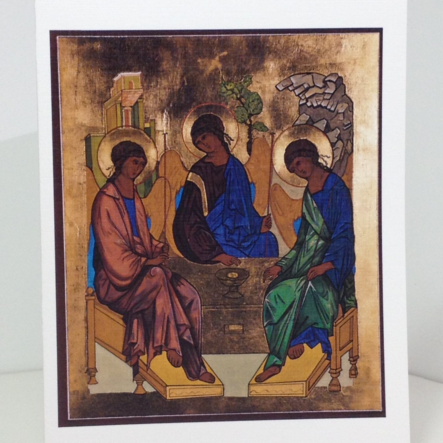 Rublev's Trinity - GILDED Icon Card - Etsy
