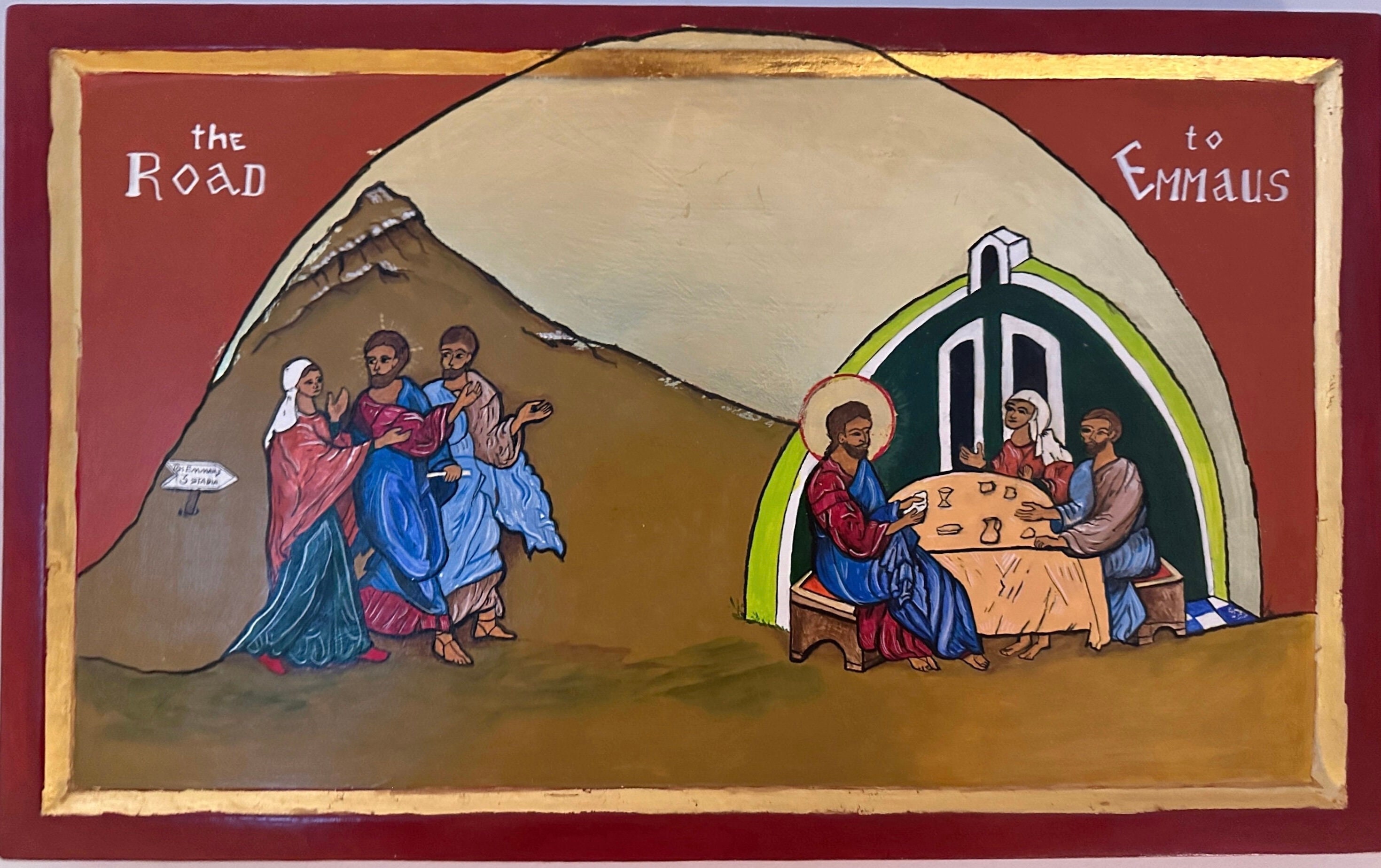 The Road to Emmaus Original ICON - Etsy