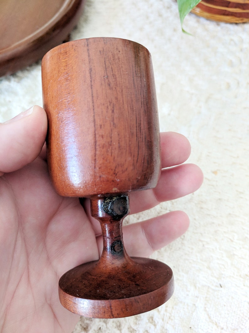 Wood Goblets Vintage Digestif Set Vintage Bar Cart Apéritif | Etsy