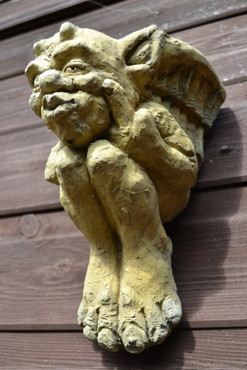 Rude Finger Gargoyle Wall Plaque sid © Decorative - Etsy UK