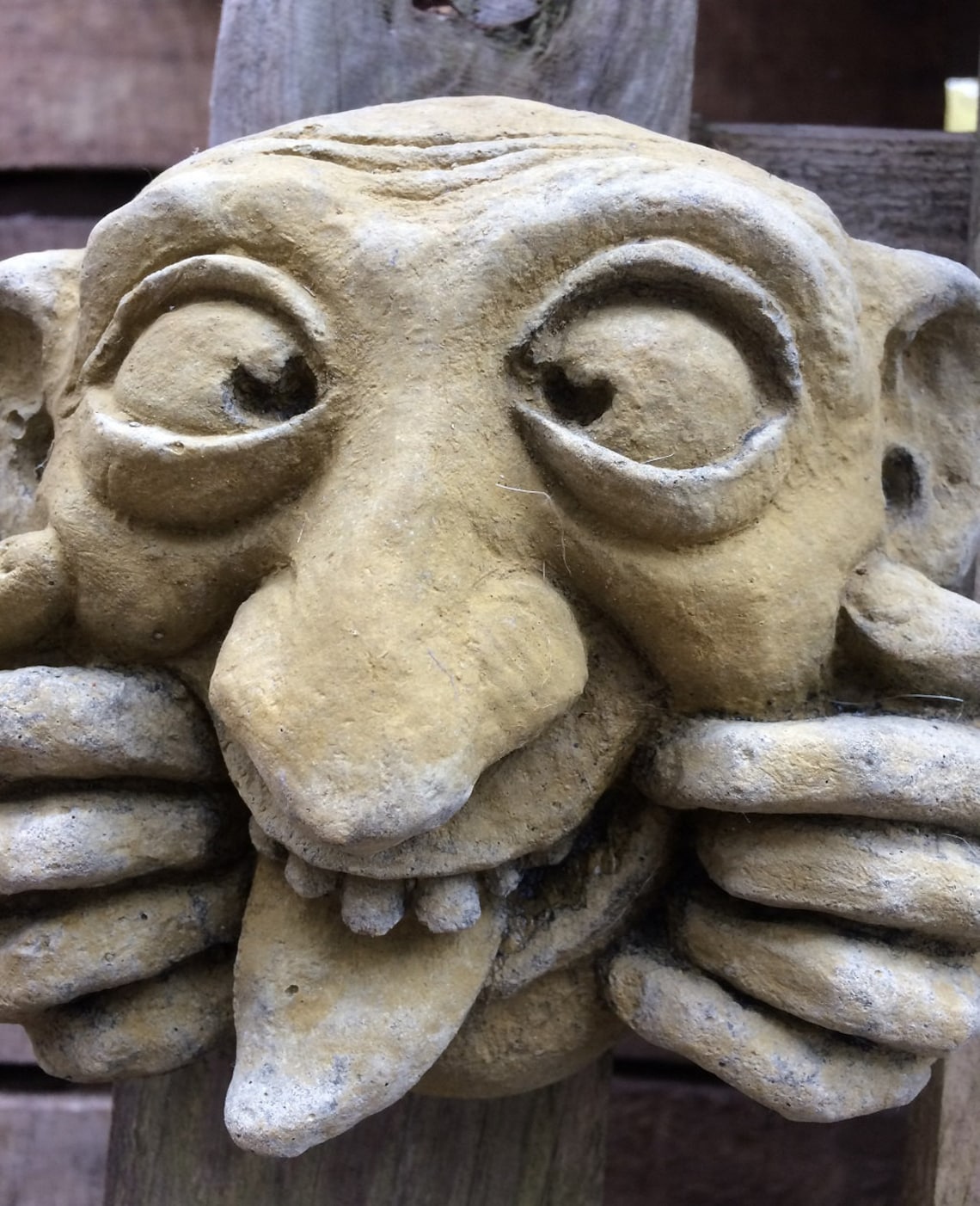 Set of 3 Gargoyle Funny Face Stone Garden Wall Plaques | Etsy UK