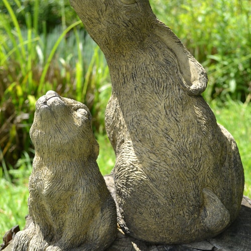 Moon Gazing Hare small Stone Garden Ornament - Etsy UK