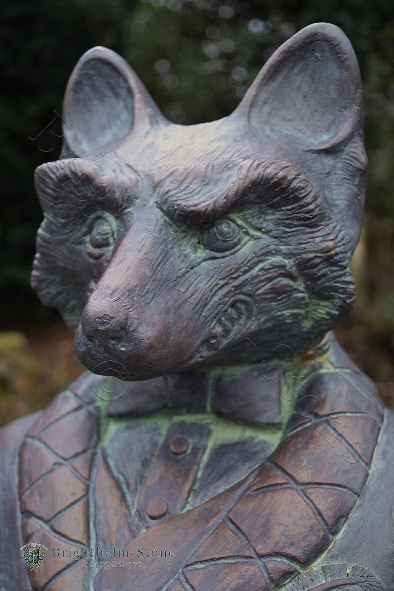 Fox Garden Ornament Bust Frost Proof Stone Statue Original Design "lord ...